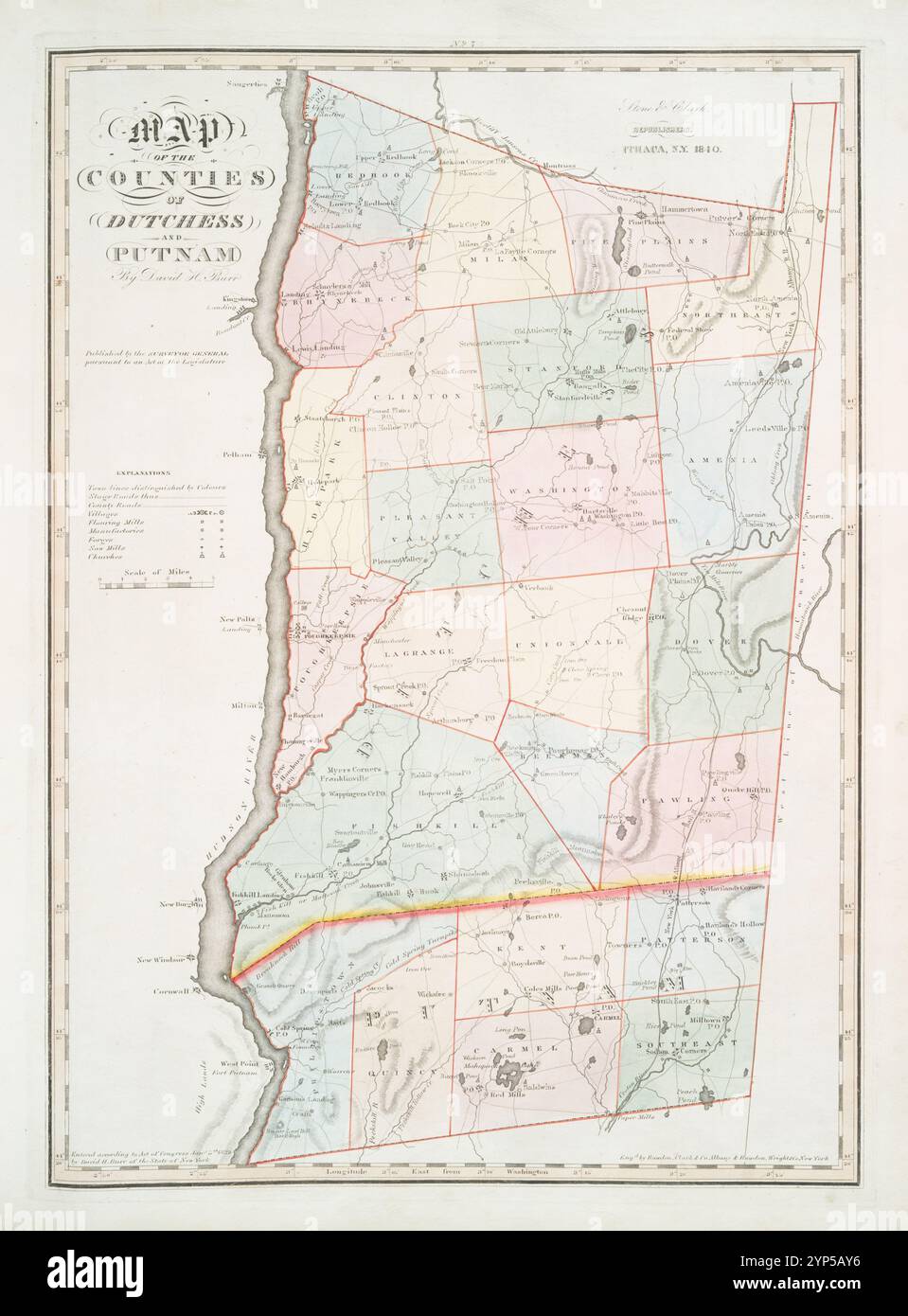 Map of the counties of Dutchess and Putnam 1841 by Burr, David H., 1803 ...