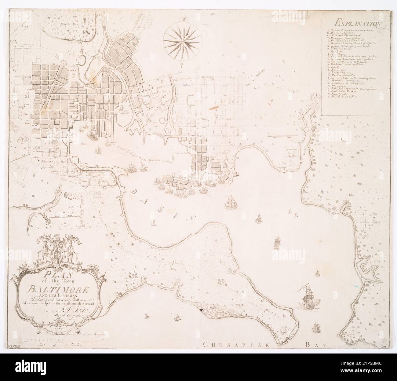 Plan of the town of Baltimore and it's [sic] environs 1792 by Folie, A ...