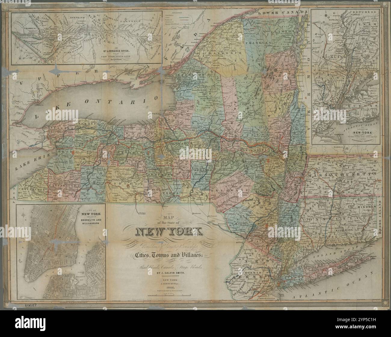 Map of the state of New York : showing the boundaries of counties ...