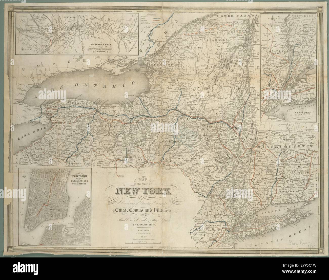 Map of the state of New York : showing the boundaries of counties ...