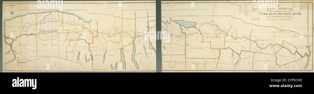A new map and profile of the proposed canal from Lake Erie to Hudson ...