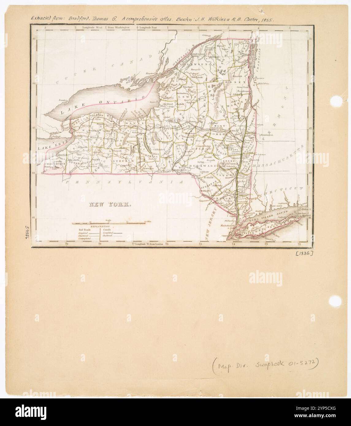1835 new york map hi-res stock photography and images - Alamy