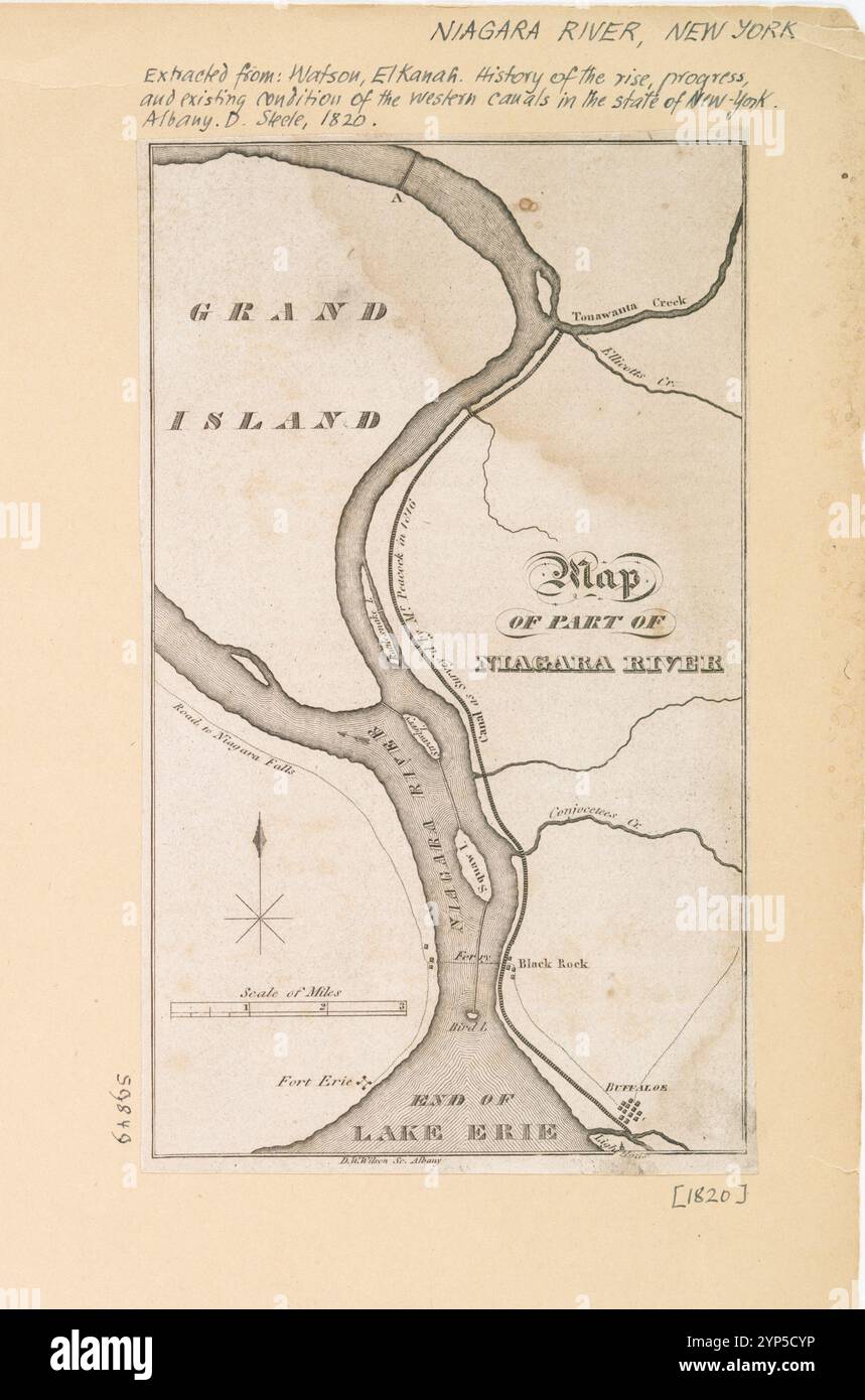 Map of part of Niagara River 1820 by Wilson, D. W., engraver Stock ...