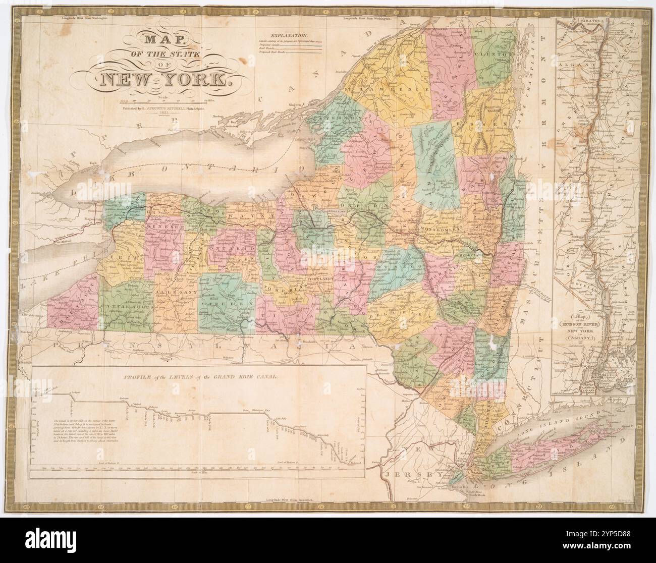 Map of the state of New York 1831 Stock Photo - Alamy