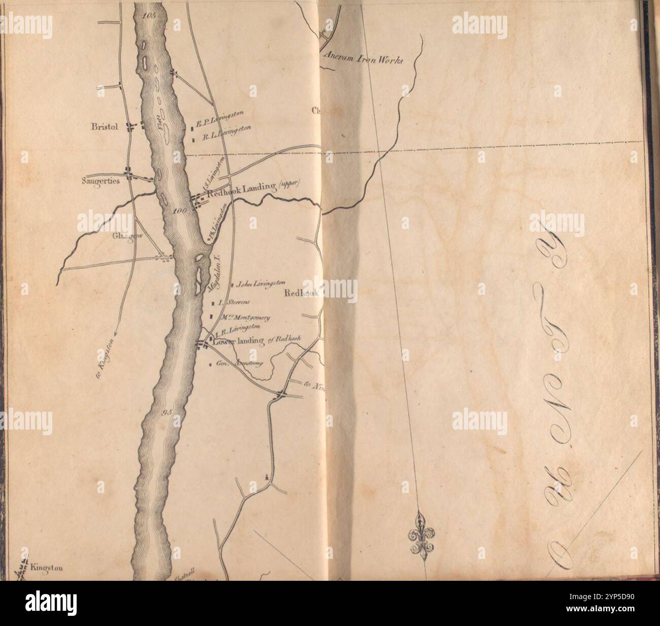 Map of the Hudson ... from Rhynbeck to Germantown. 1820 by Rollinson ...