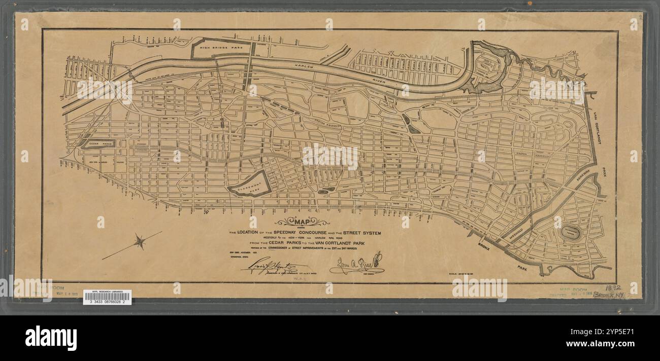 Map showing the location of the speedway concourse and the street ...