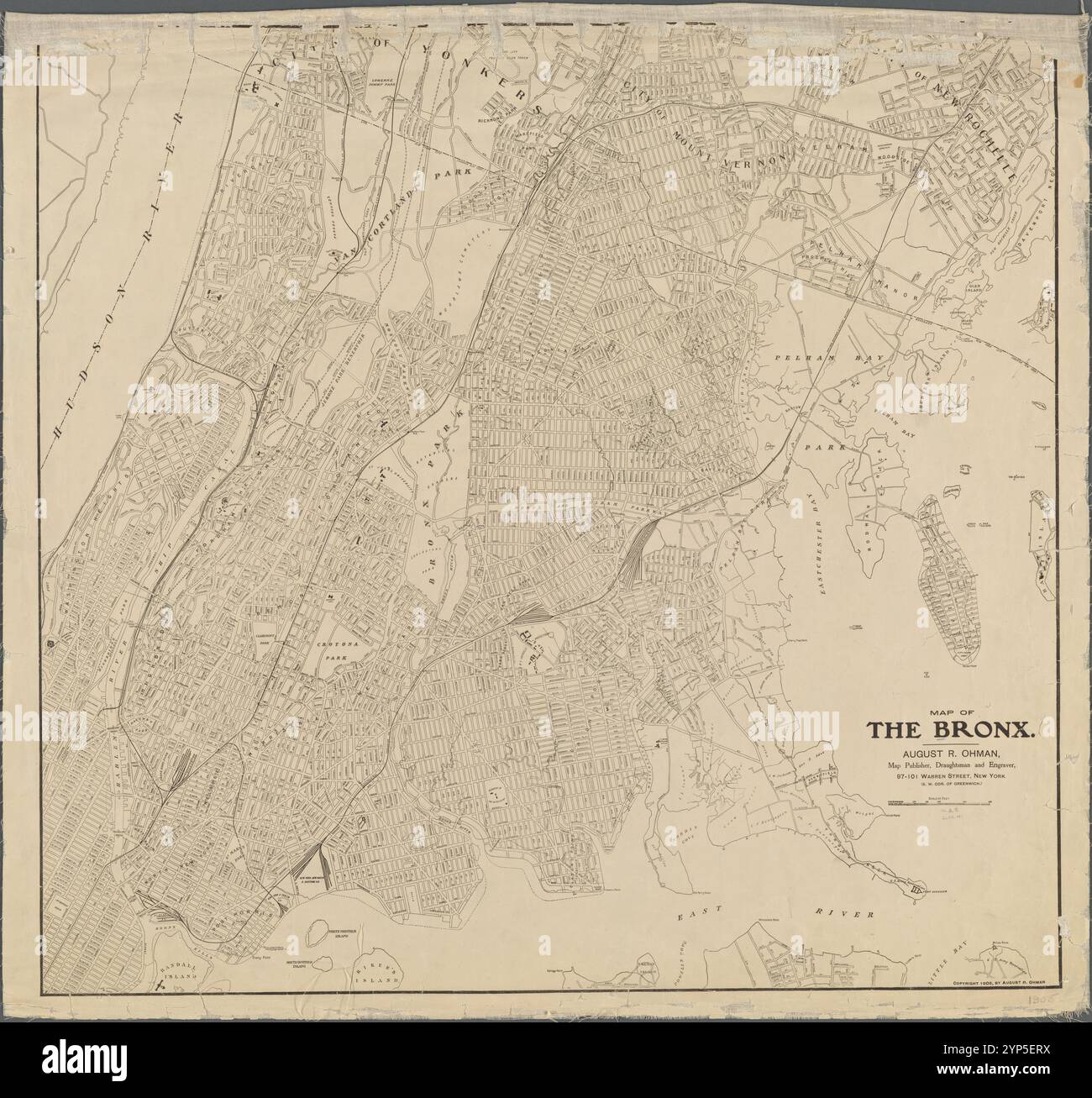 Map of the Bronx. [including part of Yonkers, Mount Vernon, and New ...