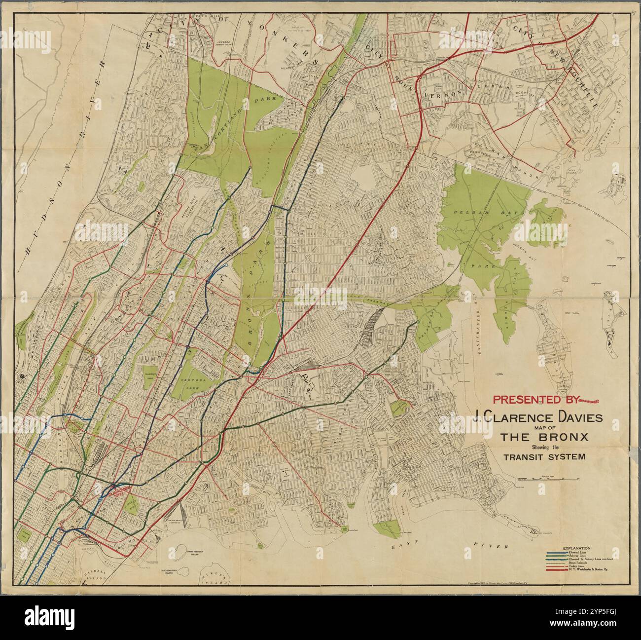 Map of the Bronx, showing the transit system Stock Photo - Alamy