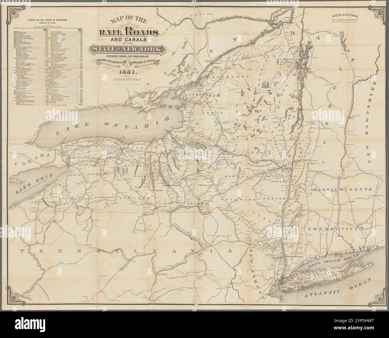 Map of the rail roads and canals of the state of New York 1881 - 1881 ...
