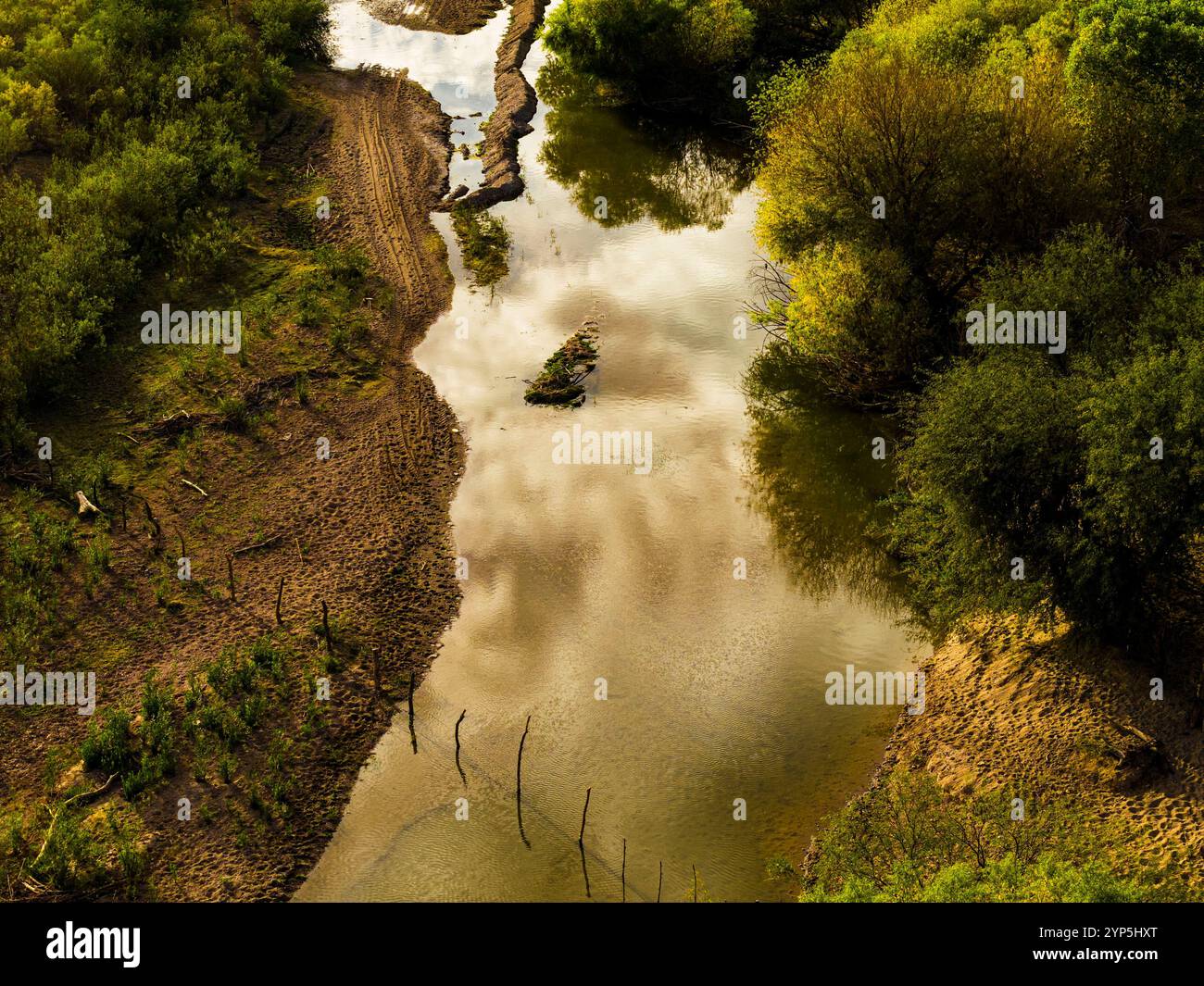 Landscape of the pass of the Rio Sonora , river in the rural area ...