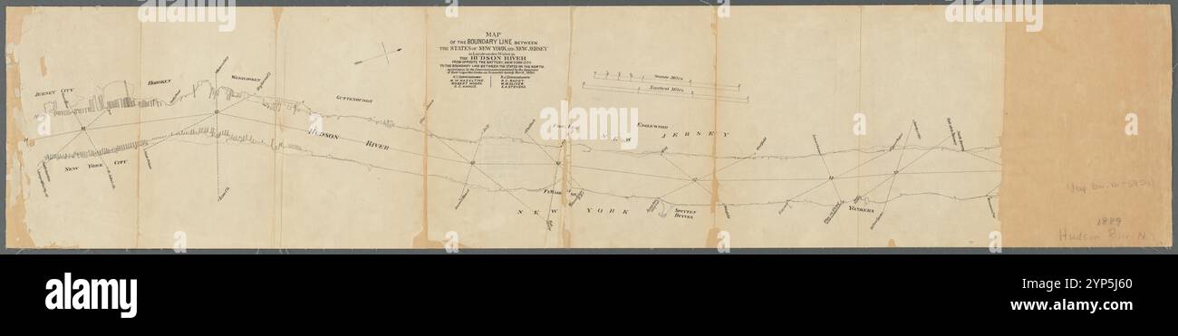 Map of the boundary line between the states of New York and New Jersey ...