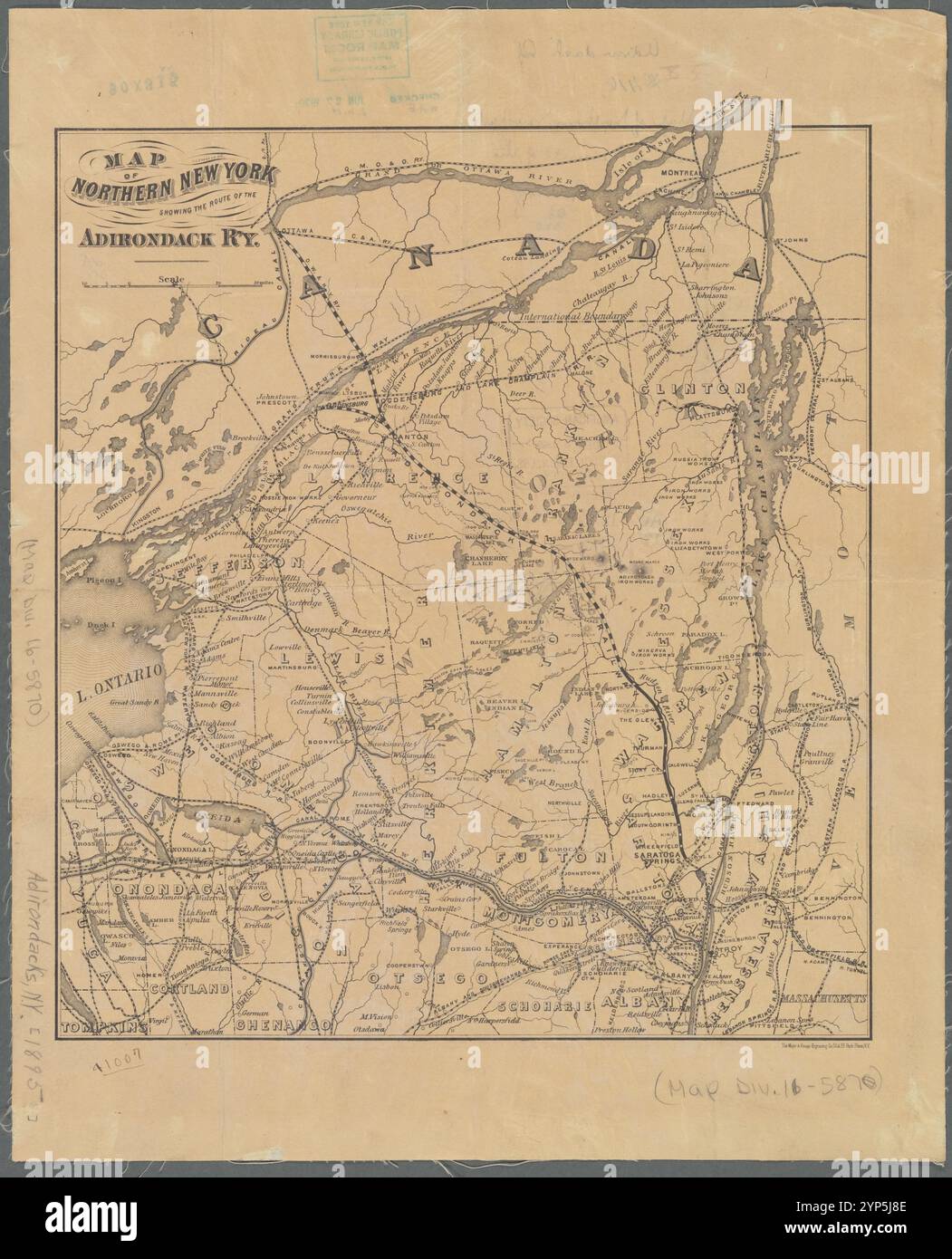Map of northern New York: showing the route of the Adirondack R'y 1895 ...