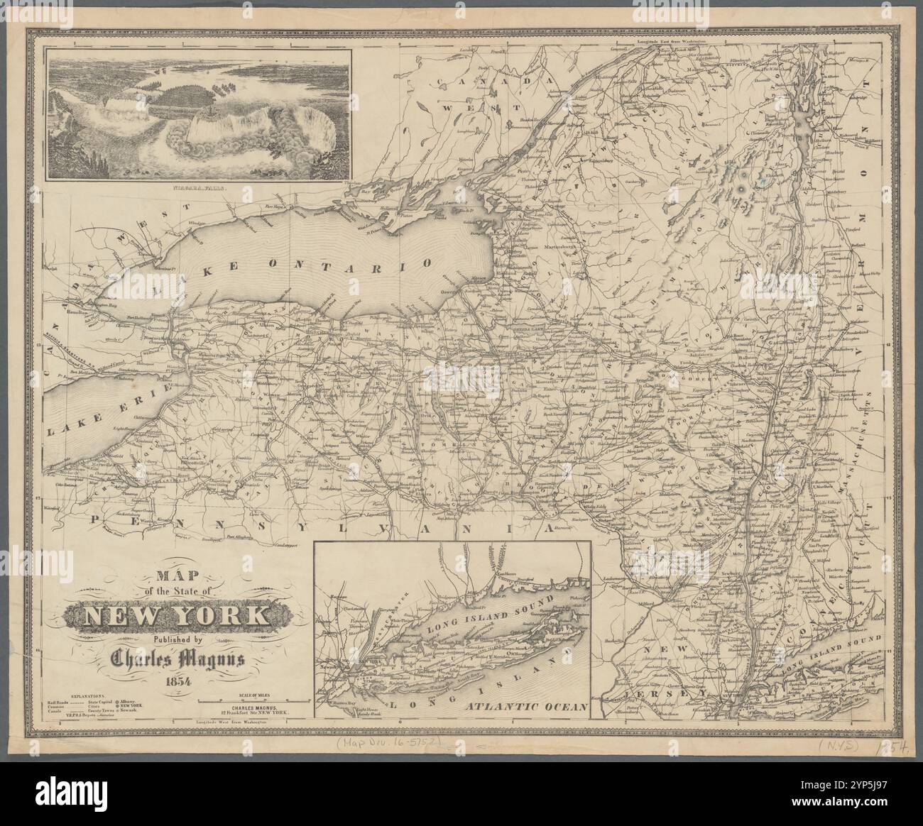 Map of the State of New York 1854 Stock Photo - Alamy