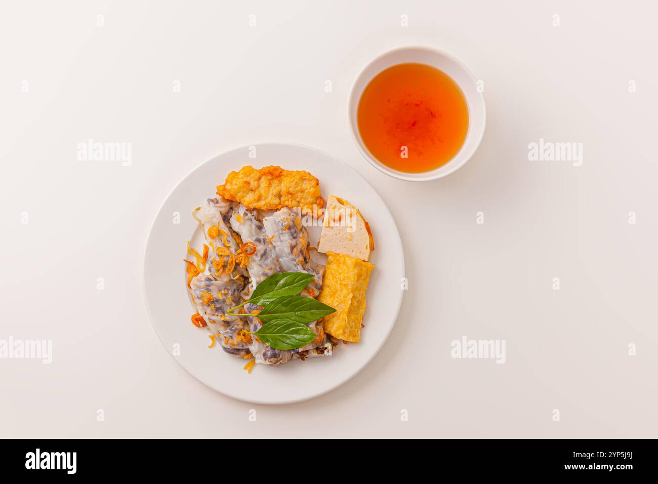 Banh Cuon Cha Muc Ha Long, vietnamese steamed rice paper rolls with ...