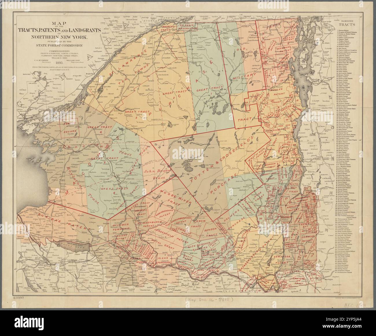 Map of the tracts, patents and land grants of northern New York 1894 by ...