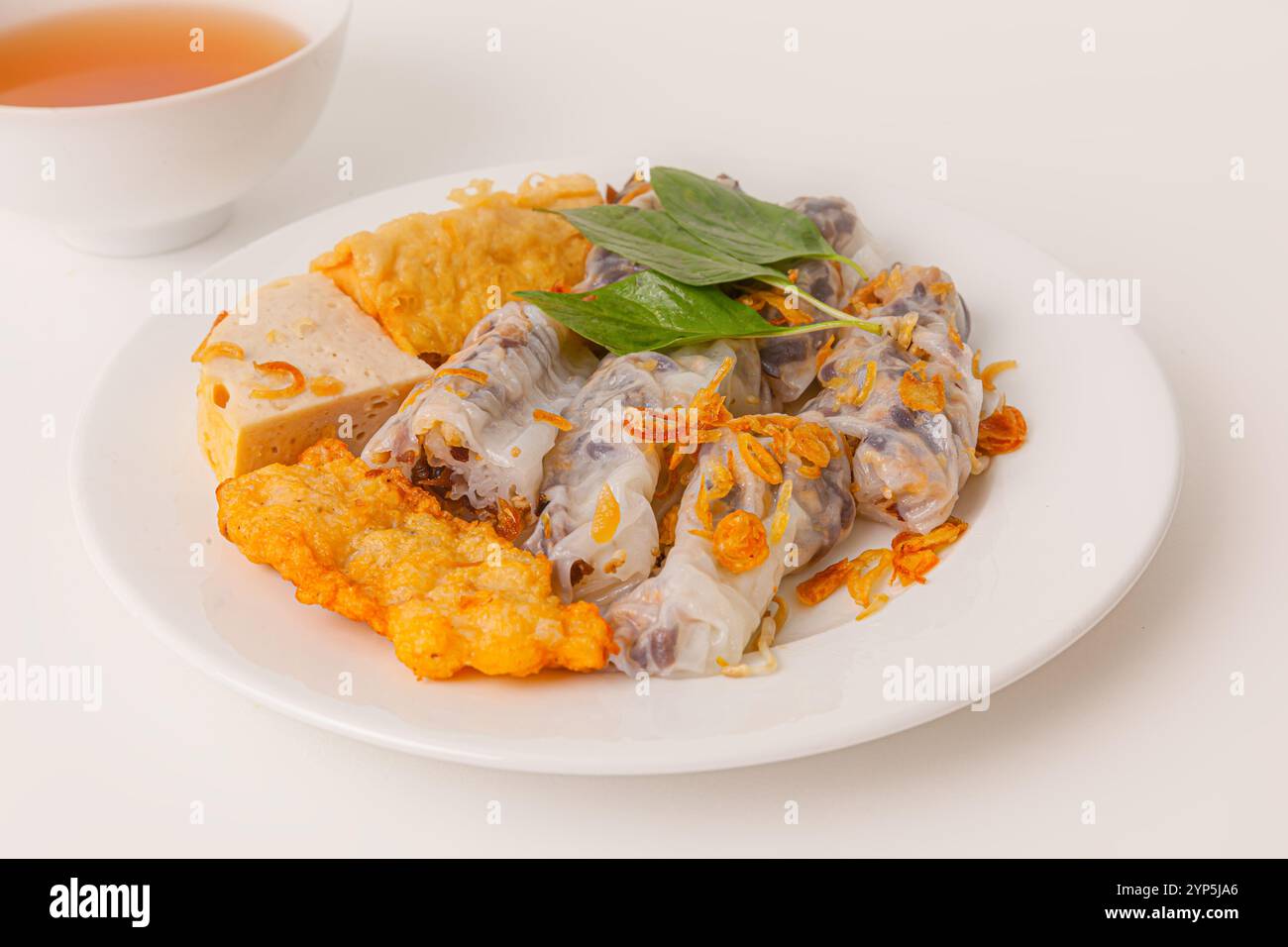 Banh Cuon Cha Muc Ha Long, vietnamese steamed rice paper rolls with ...