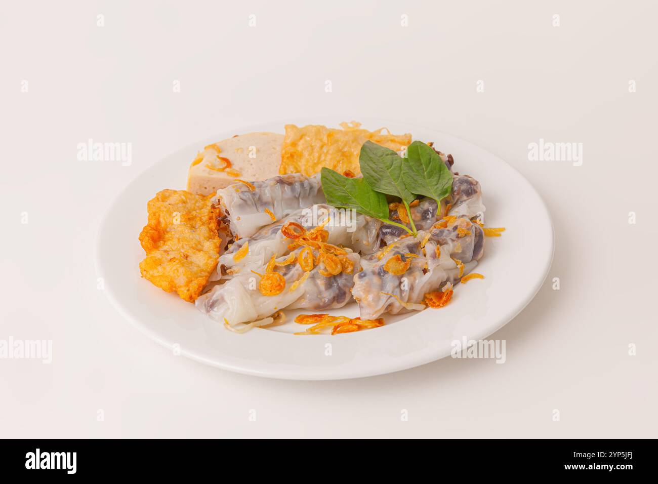 Banh Cuon Cha Muc Ha Long, vietnamese steamed rice paper rolls with ...