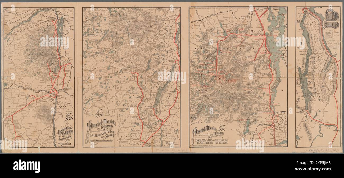 Maps showing the Delaware and Hudson Railroad system and connections 1892 by American Bank Note ...