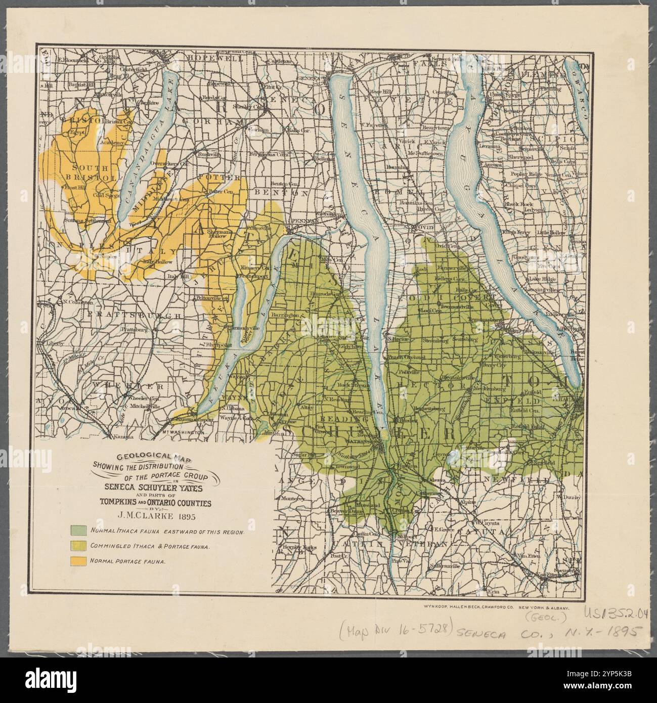Geological map showing the distribution of the portage group: in Seneca ...