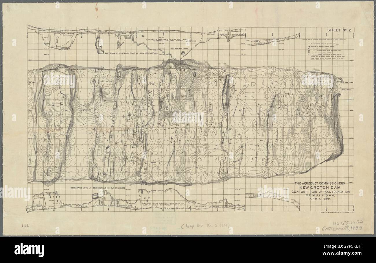 The Aqueduct Commissioners, New Croton dam contour plan of rock ...
