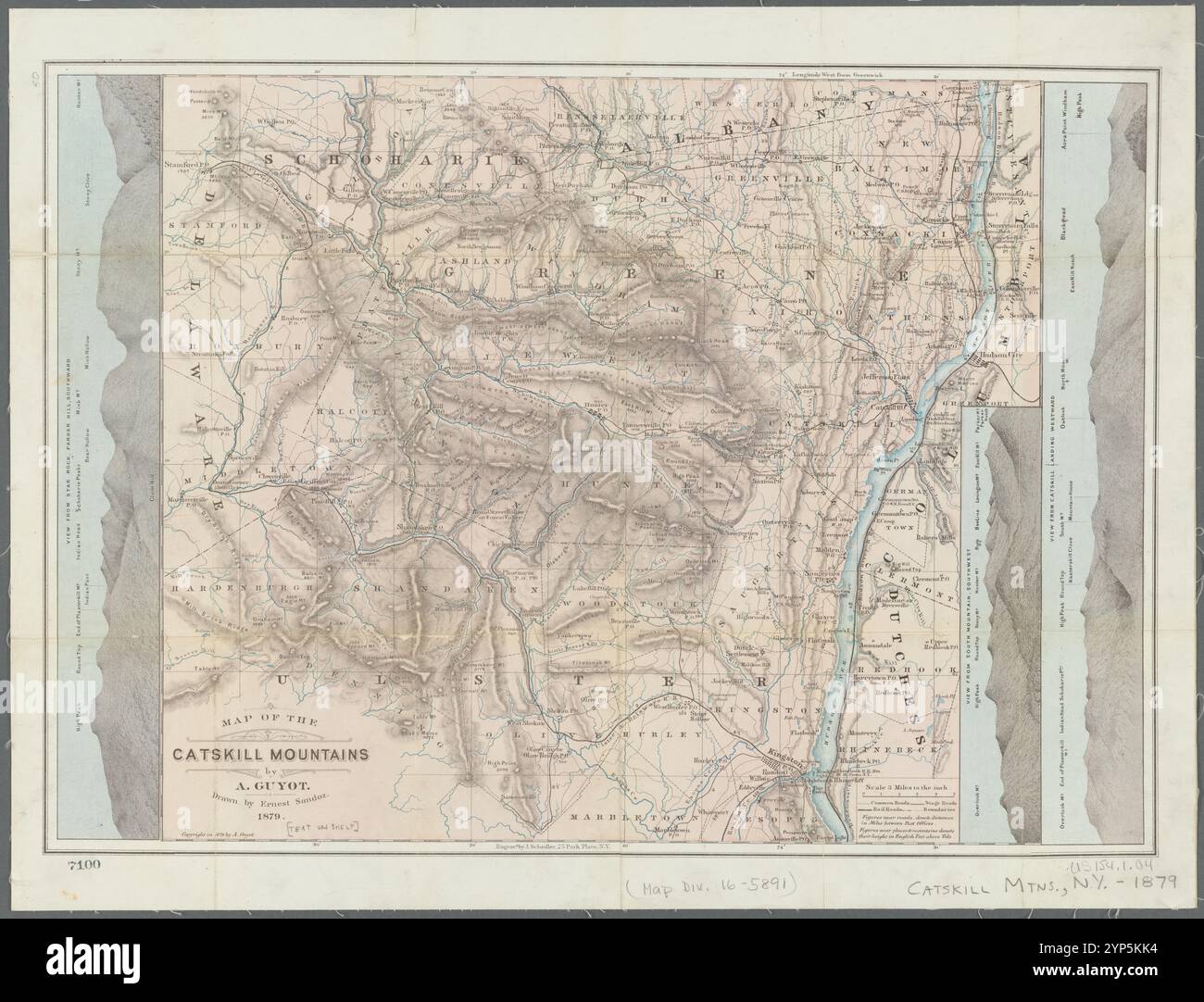 Map of the Catskill Mountains 1879 by Guyot, A. (Arnold), 1807-1884 ...