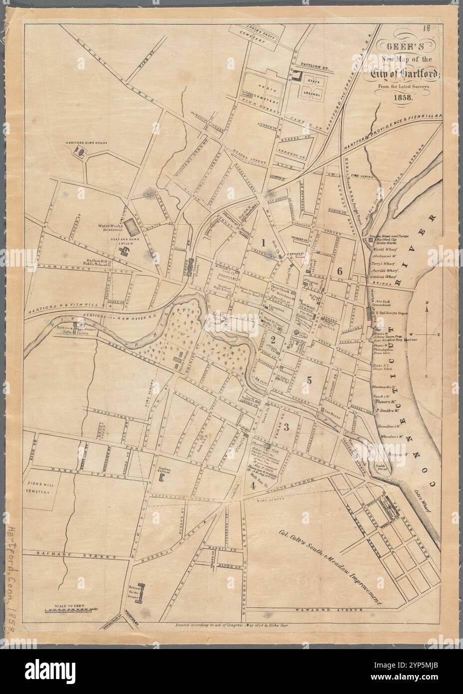 Geer's new map of the city of Hartford: from the latest surveys 1858 ...