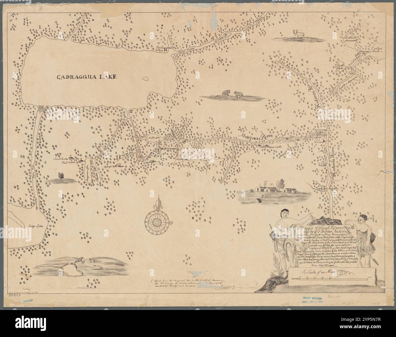 A mappe of Colonel RÃ¶mers voyage to ye 5 Indian Nations: going from ...