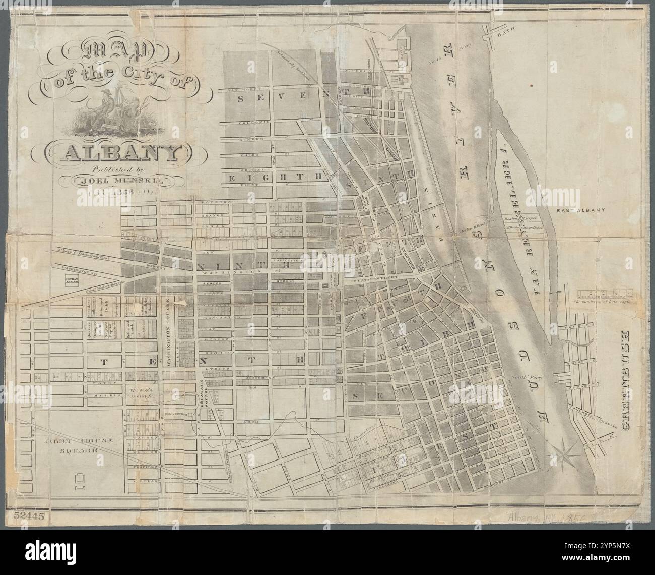 Map of the city of Albany 1871 Stock Photo - Alamy
