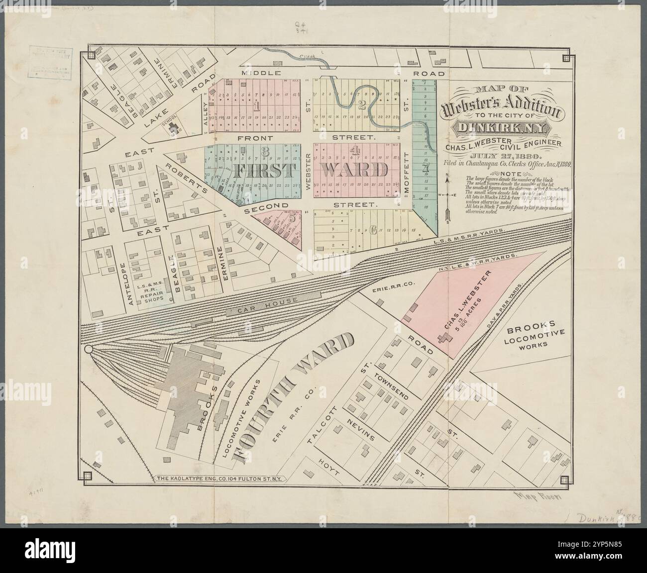 Map of Webster's Addition to the city of Dunkirk, N.Y. 1880 by Webster ...