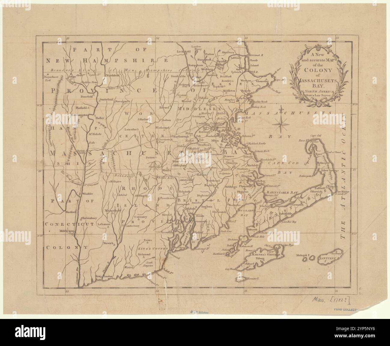 Map of massachusetts bay colony hi-res stock photography and images - Alamy