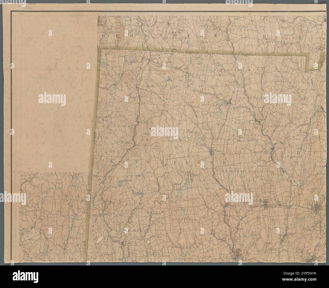 Map of Connecticut 1899 by Geological Survey (U.S Stock Photo - Alamy