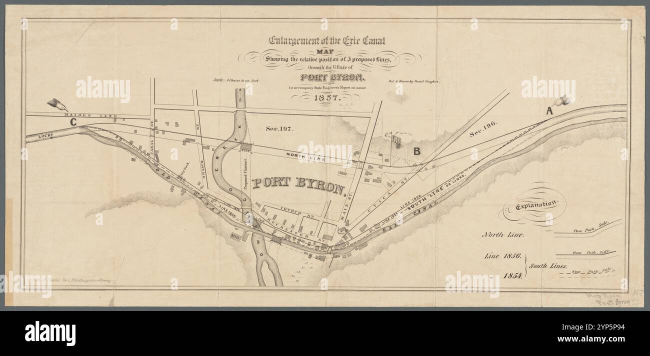 Enlargement of the Erie Canal: map showing the relative position of 3 ...