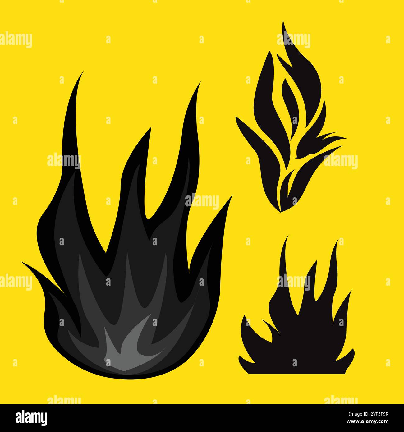 Yellow burning flames effect Stock Vector Images - Alamy
