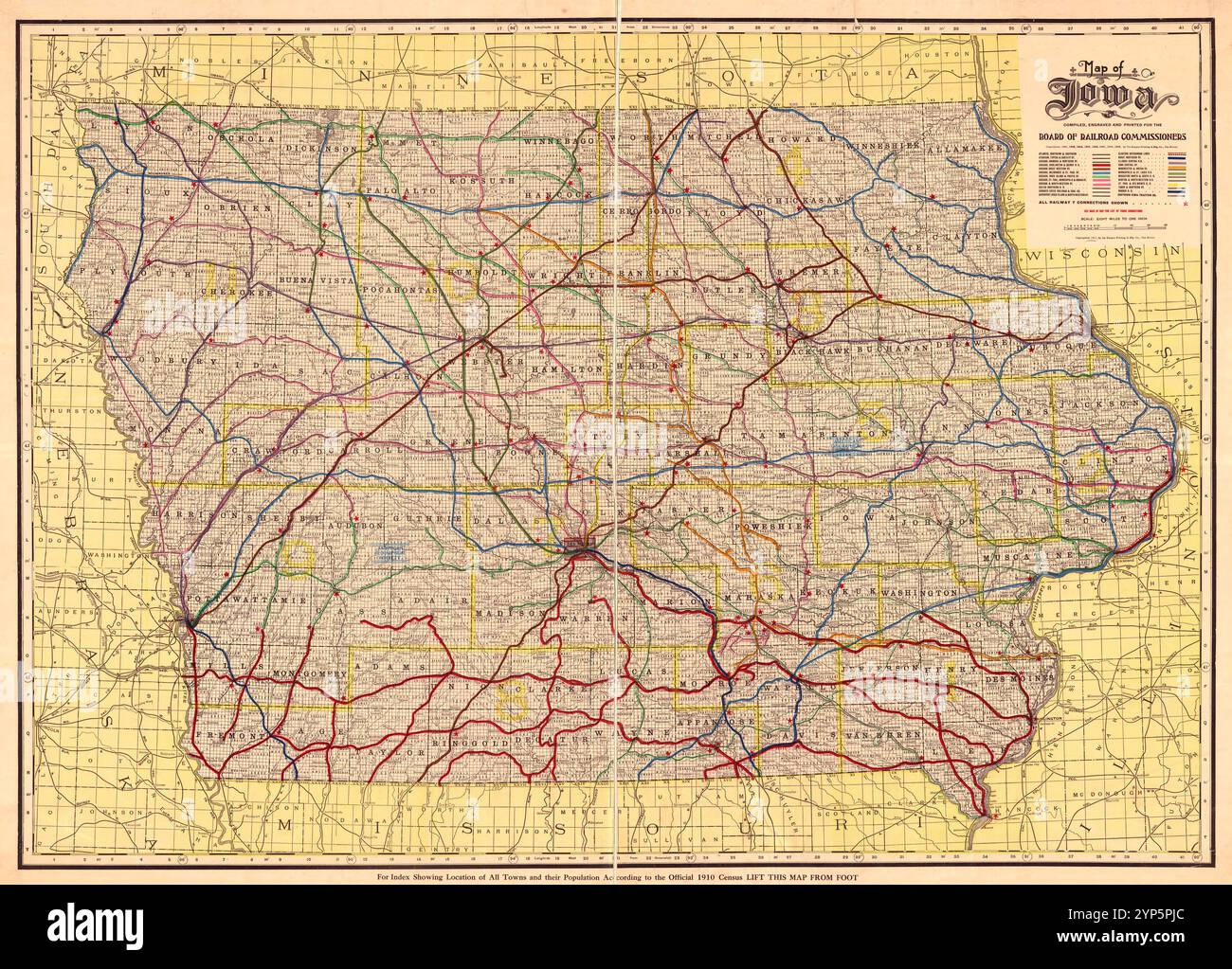 1911 iowa map hi-res stock photography and images - Alamy