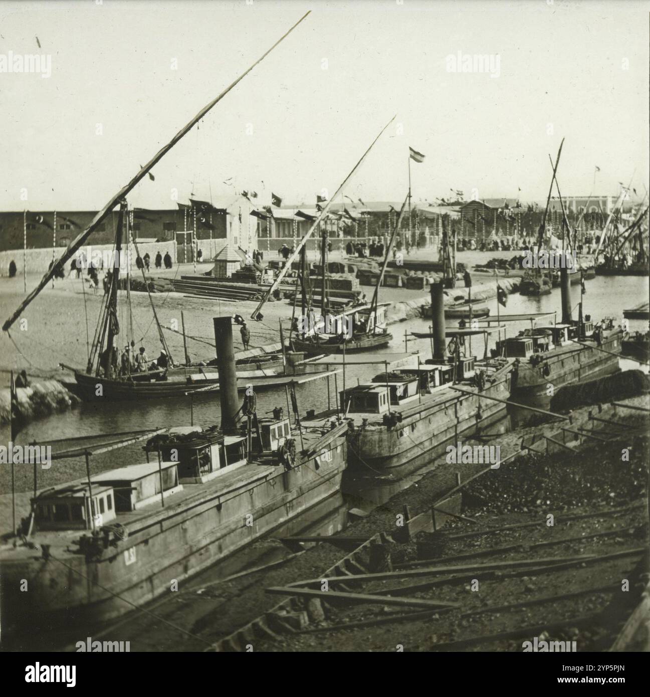 The opening of the Suez Canal, Egypt, 1869. Arrival of the Arab sheikhs ...