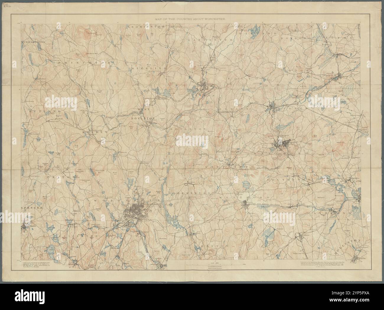 Worcester county map hi-res stock photography and images - Alamy