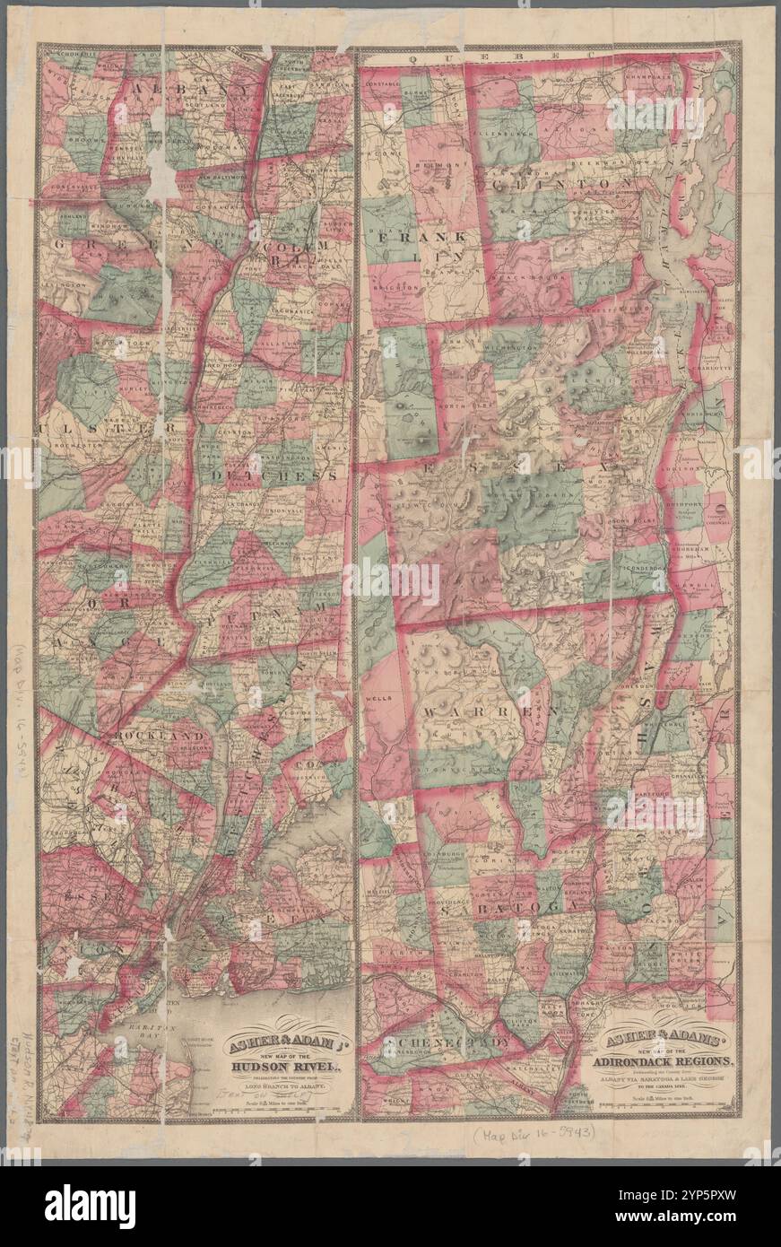 Asher & Adams' new map of the Hudson River: delineating the county from ...