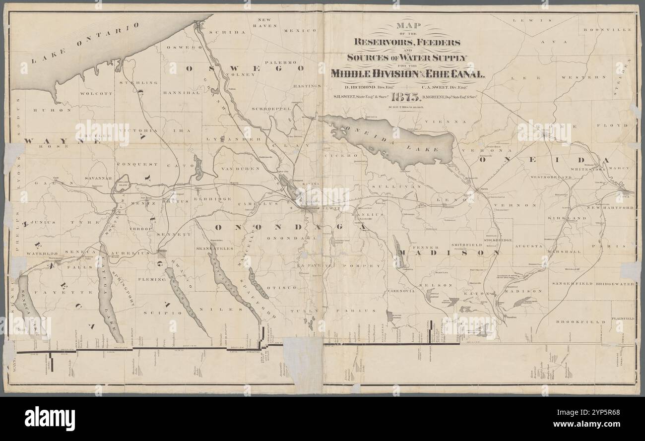 Erie canal map hi-res stock photography and images - Alamy