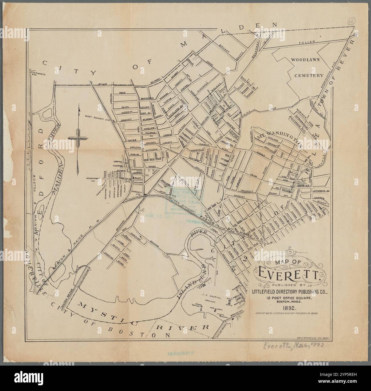 Everett map hi-res stock photography and images - Alamy