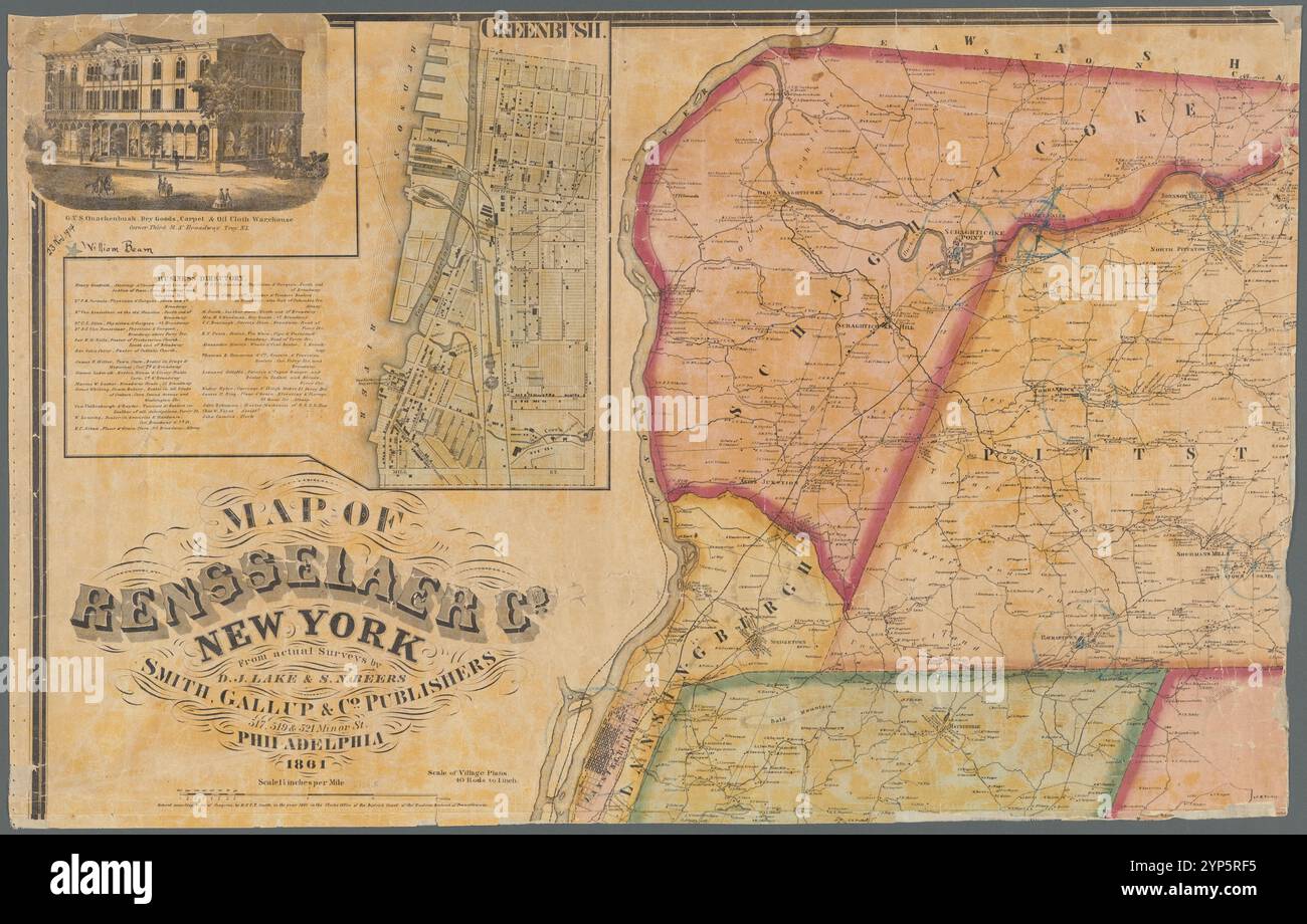 Rensselaer county map hi-res stock photography and images - Alamy