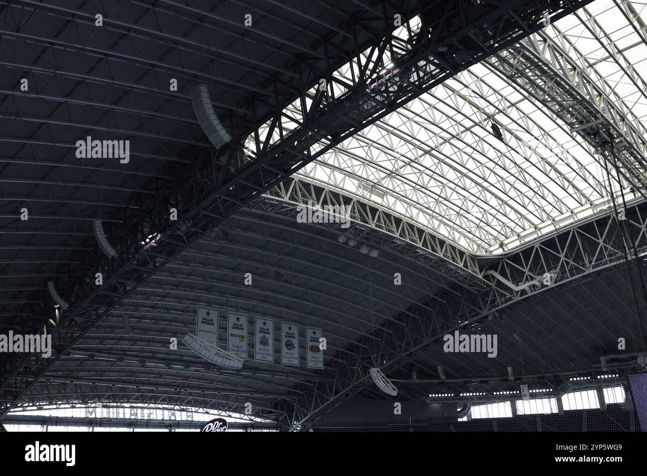 The roof at AT&T Stadium shows part of the retractable portion before ...