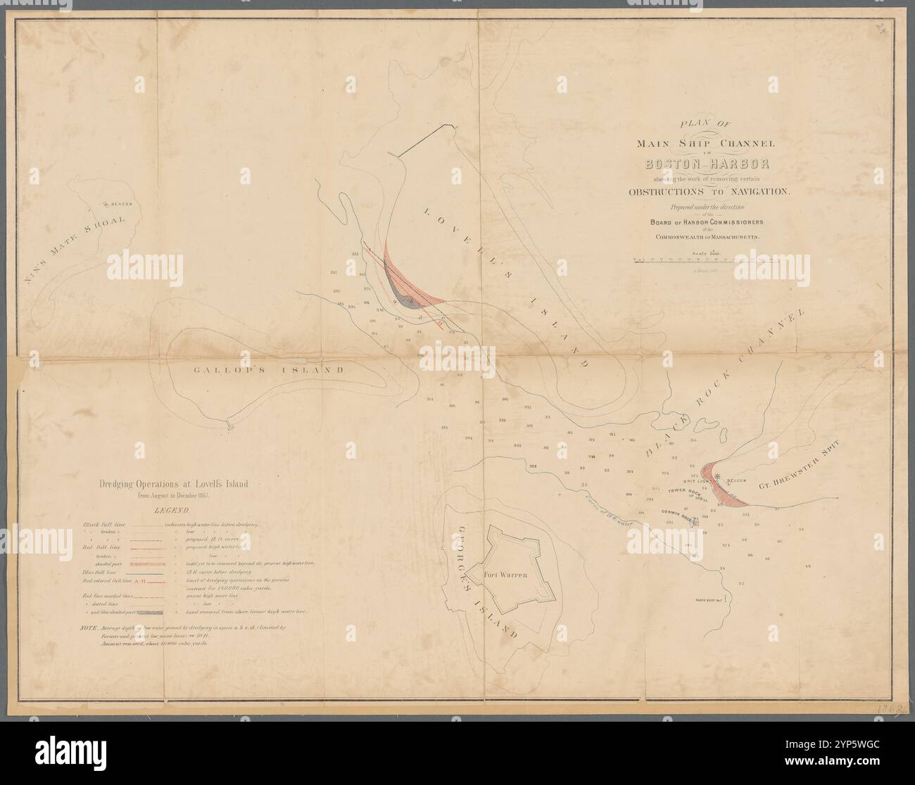 Plan of main ship channel in Boston harbor: showing the work of ...