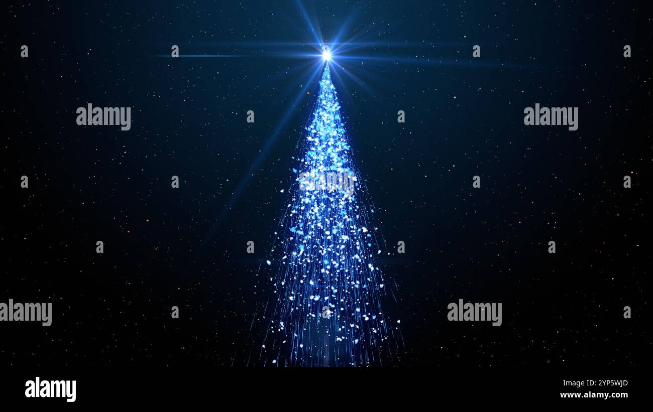 Christmas tree animation magic particles hi-res stock photography and ...
