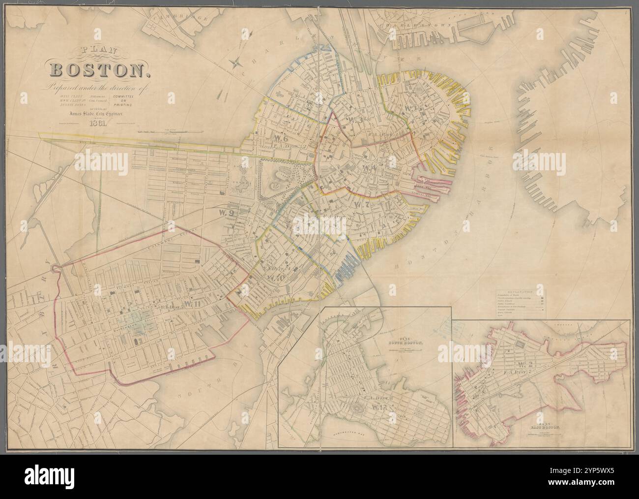 Map of boston 1860 hi-res stock photography and images - Alamy