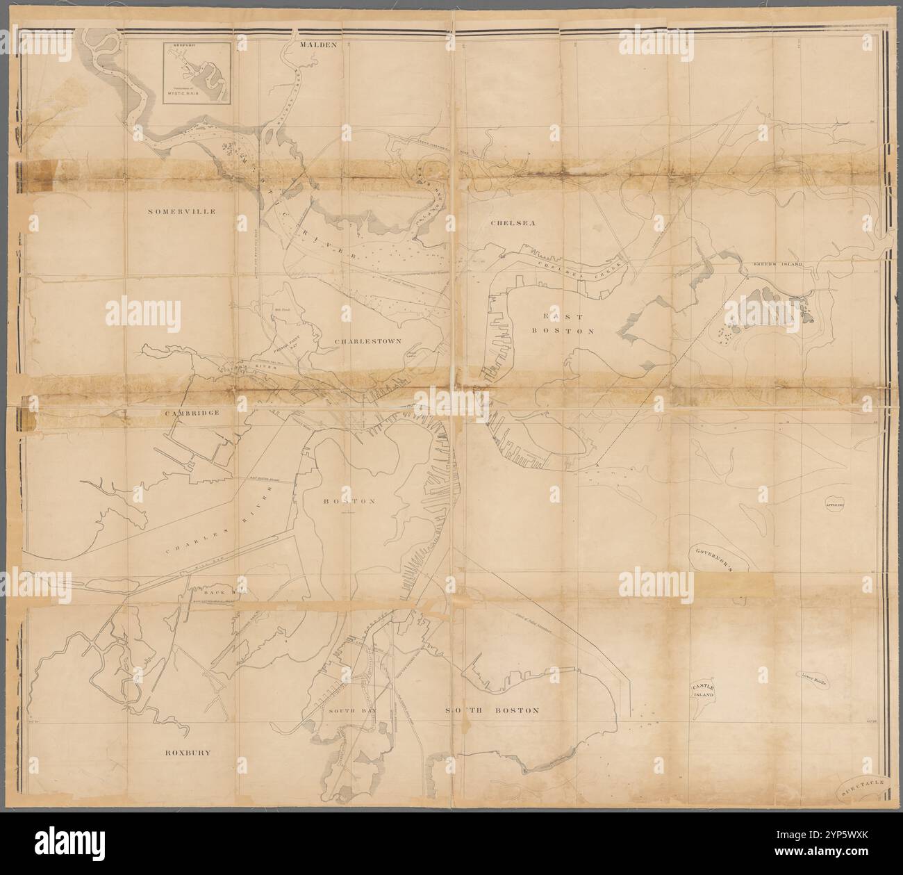 Map of parts of Boston Harbor and its tributaries compiled from the ...