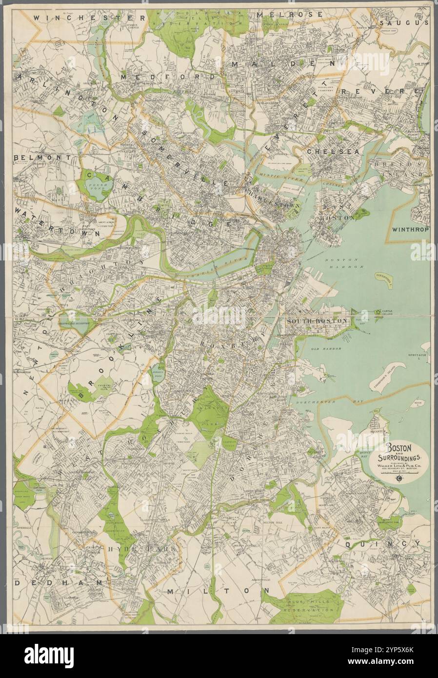 Boston and surroundings 1894 Stock Photo - Alamy