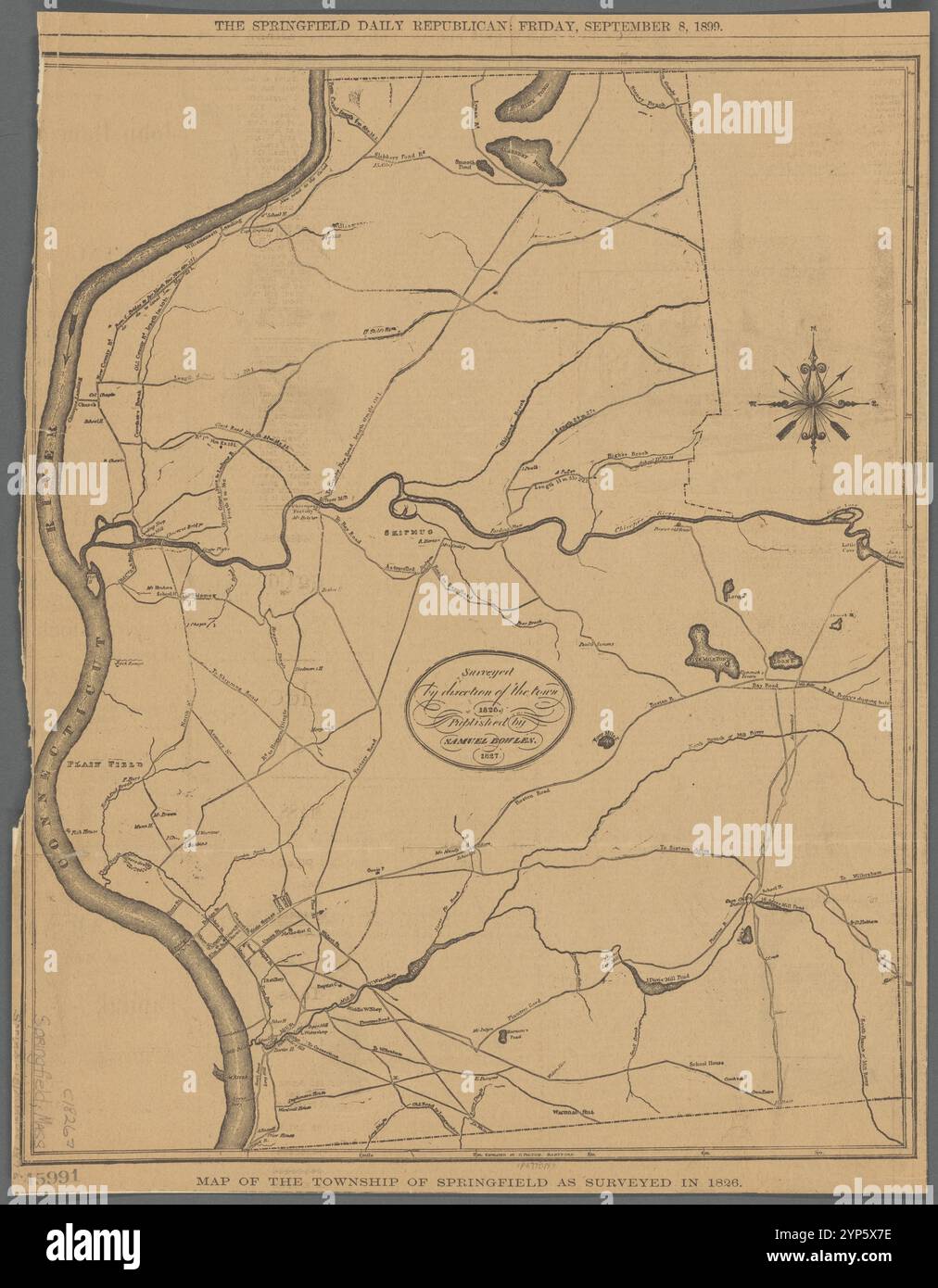 Map of the township of Springfield, [Mass.]: as surveyed in 1826 1899 ...