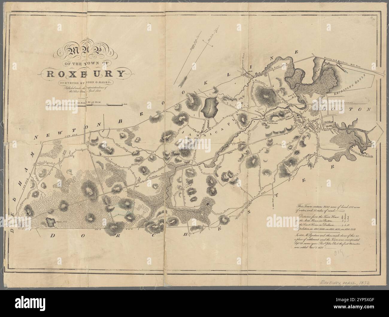 Map of the town of Roxbury 1905 by Annin & Smith Stock Photo - Alamy