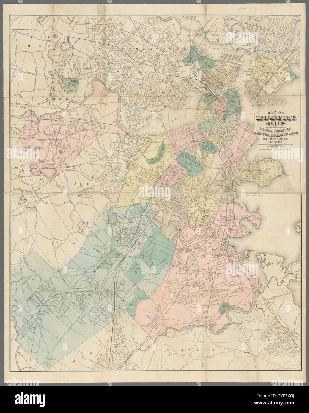 Map of Boston for 1889: published expressly for the Boston directory ...