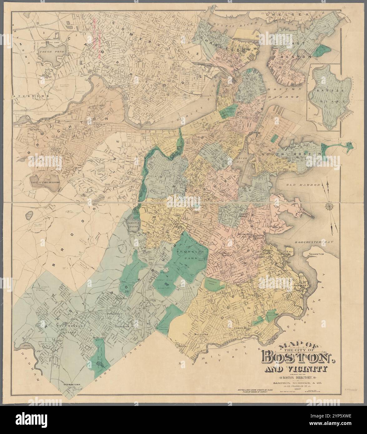 Map of the city of Boston and vicinity: published for the Boston ...